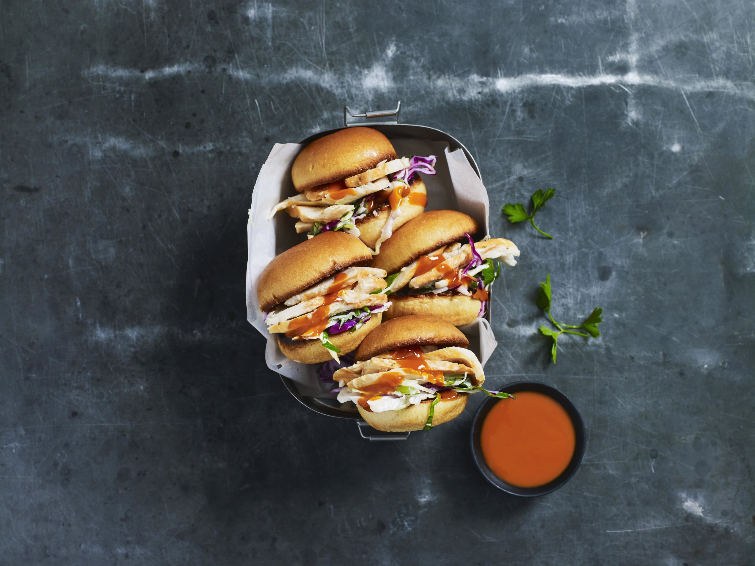 Buffalo Chicken Sliders with Sliced Roast Chicken - Moira Mac's